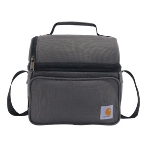 carhartt insulated 12 can two compartment lunch cooler, durable fully-insulated lunch box, gray