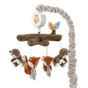 lambs & ivy sierra sky brown bear/fox musical baby crib mobile soother toy