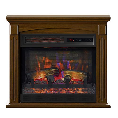 duraflame® Wall Mantel with Infrared Quartz Electric Fireplace and Crackling Sound