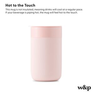 W&P Porter Ceramic Mug w/ Protective Silicone Sleeve, Cream 16 Ounces | On-the-Go | Reusable Cup for Coffee or Tea | Portable | Dishwasher Safe