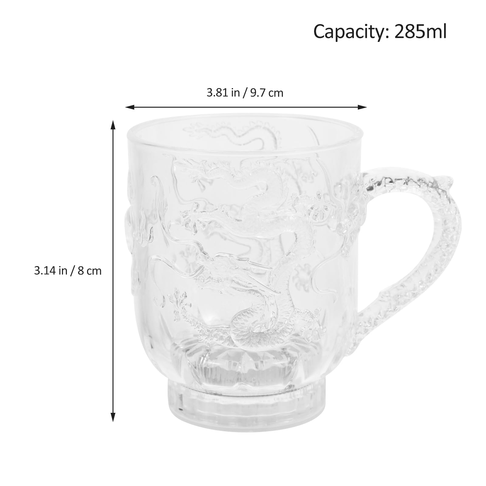 IMIKEYA 3D Dragon Embossed Cup, LED Flash Mug Coffee Beer Whisky Cup for Bar Club Home Dragon Collectible Gift