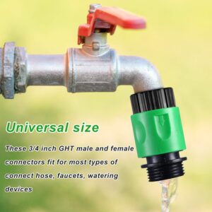 Hotop 16 Pieces Garden Hose Connector 3/4 Inch Plastic Water Hose Fittings Male and Female Connectors Hose End Adapters with 10 Pieces Rubber Gaskets