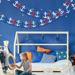 65Ft Nautical Garland Nautical Birthday Party Decorations Nautical Party Themed Hanging Garland Garland Banner for Birthday Baby Shower Party Decoration (2 Pieces)