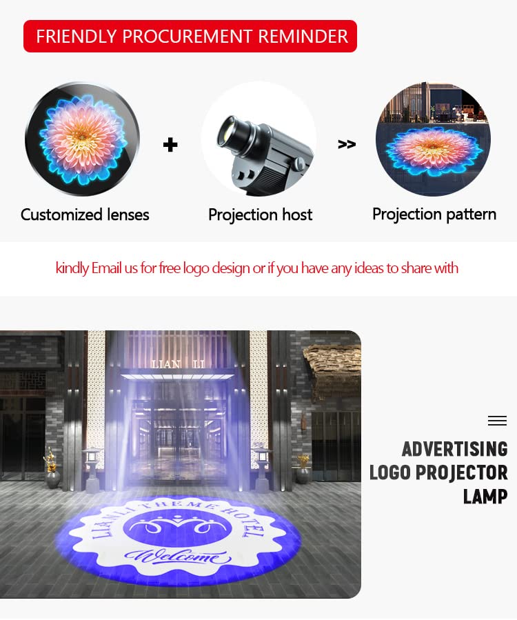 GOBO Light Logo Projector Light 30W LED GOBO Projector Advertising Logo Light for Outdoor Indoor Use