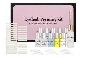 pinkzio lash lift kit, professional eyelash perm kit, safe perming wave, semi-permanent lash curling for salon