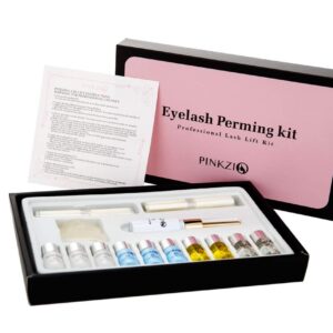 PINKZIO Lash Lift Kit, Professional Eyelash Perm Kit, Safe Perming Wave, Semi-Permanent Lash Curling for Salon