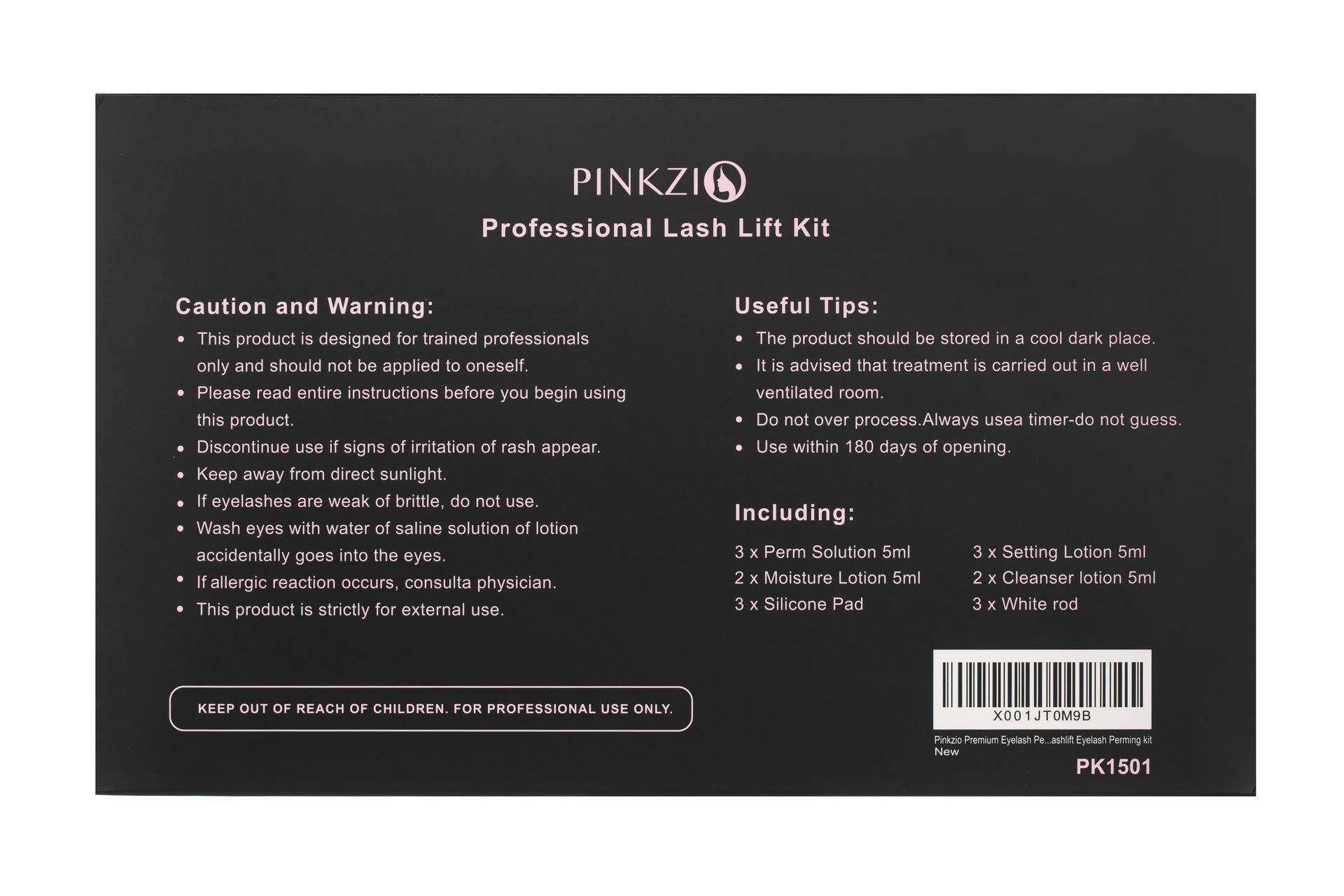 PINKZIO Lash Lift Kit, Professional Eyelash Perm Kit, Safe Perming Wave, Semi-Permanent Lash Curling for Salon