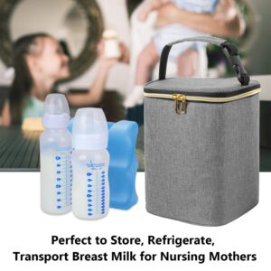 Teamoy Breastmilk Cooler Bag, Baby Bottles Bag for up to 4 Large 9 Ounce Bottles, Perfect for Working Mom Mother, (Bag ONLY), Gray