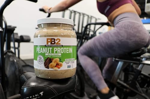 PB2 Performance Peanut Protein Powder with Dutch Cocoa – [2 lb/32 oz Jar] – 20g of Vegan Plant Based Protein Powder, Non GMO, Gluten Free, Non Dairy