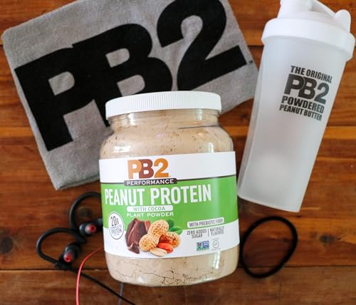 PB2 Performance Peanut Protein Powder with Dutch Cocoa – [2 lb/32 oz Jar] – 20g of Vegan Plant Based Protein Powder, Non GMO, Gluten Free, Non Dairy