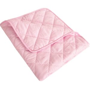 NTBAY Down Alternative Toddler Comforter, Lightweight and Warm Solid Color Baby Crib Quilted Blanket, 39x47 inches, Pink