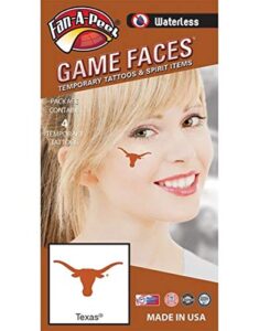 university of texas longhorns – waterless peel & stick temporary tattoos – 4pk