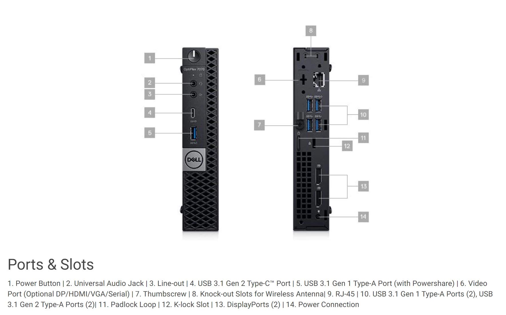 Dell OptiPlex 7070 MFF Desktop Computer Intel Core 9th Gen i7-9700T 2.00GHz to 4.30GHz 8-Cores CPU 16GB DDR4-2666MHz Memory 256GB NVMe PCIe SSD 1TB SATA HHD Windows 10 Pro Dell 3-Years ProSupport Plus