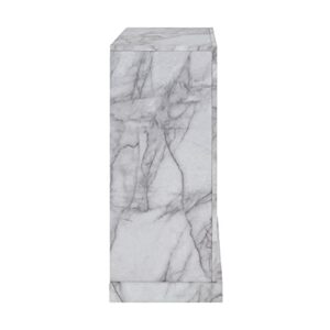 SEI Furniture Dendale Faux Marble Color Changing Electric Fireplace, White-Gray Veining