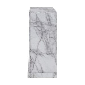 SEI Furniture Dendale Faux Marble Color Changing Electric Fireplace, White-Gray Veining