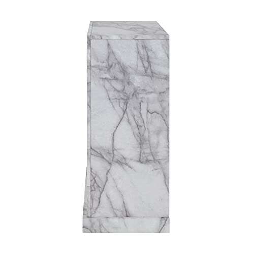 SEI Furniture Dendale Faux Marble Color Changing Electric Fireplace, White-Gray Veining