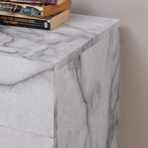 SEI Furniture Dendale Faux Marble Color Changing Electric Fireplace, White-Gray Veining