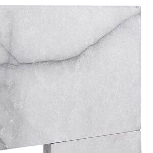 SEI Furniture Dendale Faux Marble Color Changing Electric Fireplace, White-Gray Veining