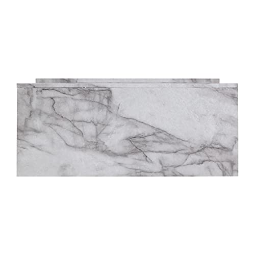 SEI Furniture Dendale Faux Marble Electric Fireplace, White-Gray Veining