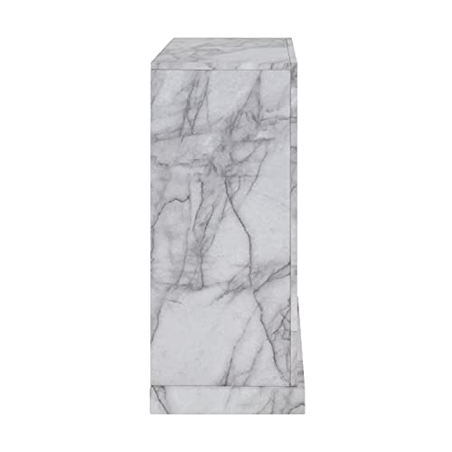 SEI Furniture Dendale Faux Marble Electric Fireplace, White-Gray Veining