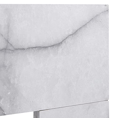 SEI Furniture Dendale Faux Marble Electric Fireplace, White-Gray Veining