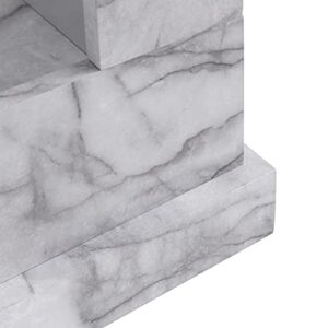 SEI Furniture Dendale Faux Marble Electric Fireplace, White-Gray Veining