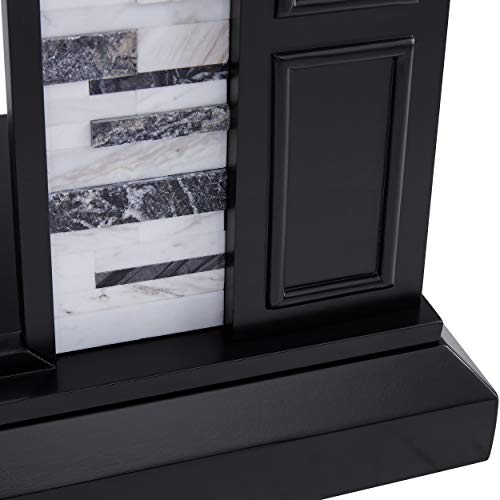 SEI Furniture Drovling Marble Tiled Color Changing Electric Fireplace, Black-White-Gray