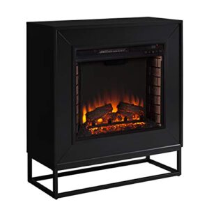 sei furniture frescan electric fireplace, black