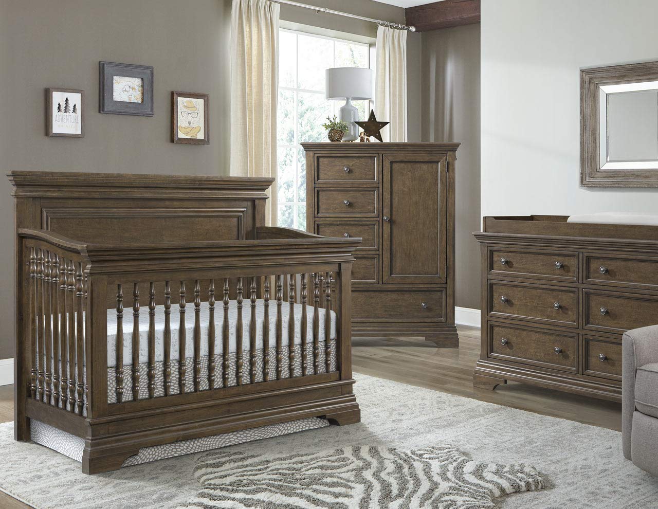 Westwood Design Olivia 4 in 1 Convertible Crib, Brushed Rosewood