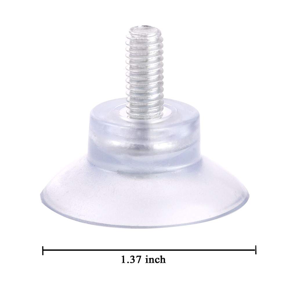 KINMAD 10 Pcs M8x13mm Rubber Strong Suction Cup Screw with Sucker Hanger Pads Diameter 35mm for Glass Table Tops