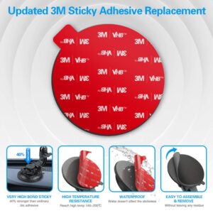 Sticky Adhesive for Dash Cam Suction Cup Mount, VOLPORT 90mm 3M Circle Heat Resistant Double Sided Extra Strong Mounting Tape Pad Replacement for Car Boat Dashboard Windshield Camera GPS Sucker Holder