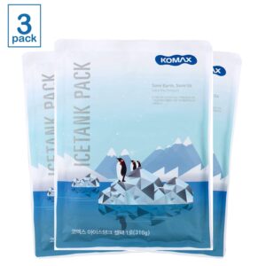 Komax Reusable Gel Ice Packs for Lunch Bags, Set of 3, Slim Design, BPA-Free, 8 Hour Cooling, Flexible, Food-Safe