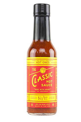 Hot Ones The Classic Hot Sauce Made With Natural Ingredients & Strong Flavors From Organic Chile De Arbol Peppers, 5 fl oz Bottle (1-Pack)