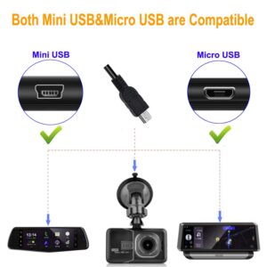 Gebildet Dash Cam Hardwire Kit, Mini/Micro USB Hard Wire Kit for Dashcam, 12V-24V to 5V Car Dash Camera Charger Power Cord, ATO/ATC(ACS)/ACN Mini/ACZ Micro2 Fuse, 11.6V Real Battery Drain Protection