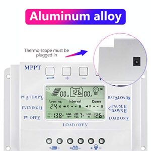 Fuhuihe Solar Charge Controller 10A MPPT T10A 12V 24V for Max 48V Input with Load Dual Timer Control Solar Regulator for Street LightingCompatible MPPT + PWM Charging Mode