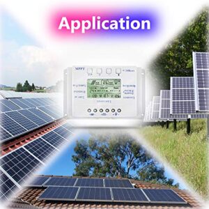 Fuhuihe Solar Charge Controller 10A MPPT T10A 12V 24V for Max 48V Input with Load Dual Timer Control Solar Regulator for Street LightingCompatible MPPT + PWM Charging Mode