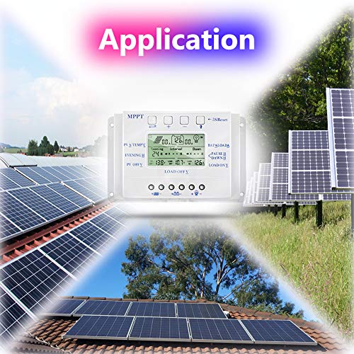 Fuhuihe Solar Charge Controller 10A MPPT T10A 12V 24V for Max 48V Input with Load Dual Timer Control Solar Regulator for Street LightingCompatible MPPT + PWM Charging Mode