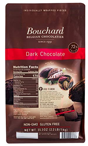 Bouchard Belgian Dark Chocolate Gluten-Free 72% Cacao (35.3 OZ / 2.2 LB)