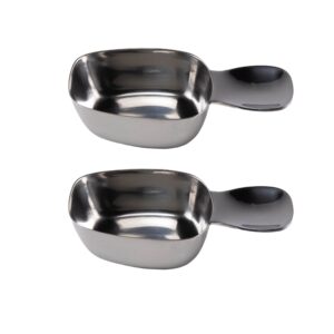 Honey Bear Kitchen 1/4 Cup 60 ml Leave-in Canister Scoops, Polished Stainless Steel (Set of 2)