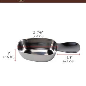 Honey Bear Kitchen 1/4 Cup 60 ml Leave-in Canister Scoops, Polished Stainless Steel (Set of 2)