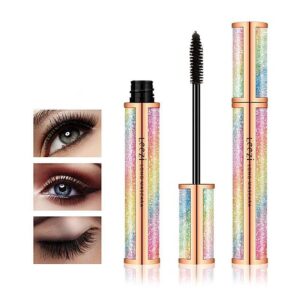 4d silk fibre eyelash mascara waterproof - thick long lasting smudge-proof natural 4d fibre mascara, curling lashes lengthening mascara, all day exquisitely , extra long 4d mascara black pack of 1