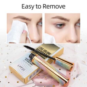 4D Silk Fibre Eyelash Mascara Waterproof - Thick Long Lasting Smudge-Proof Natural 4D Fibre Mascara, Curling Lashes Lengthening Mascara, All Day Exquisitely , Extra Long 4D Mascara Black Pack of 1