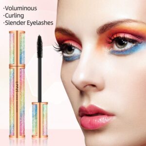 4D Silk Fibre Eyelash Mascara Waterproof - Thick Long Lasting Smudge-Proof Natural 4D Fibre Mascara, Curling Lashes Lengthening Mascara, All Day Exquisitely , Extra Long 4D Mascara Black Pack of 1