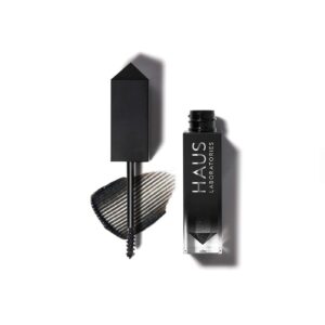 haus laboratories by lady gaga: risquÉ brow & lash sparkle topper, brow gel & mascara in black sparkle, long lasting & buildable eye makeup, vegan & cruelty-free, 0.10 fl. oz