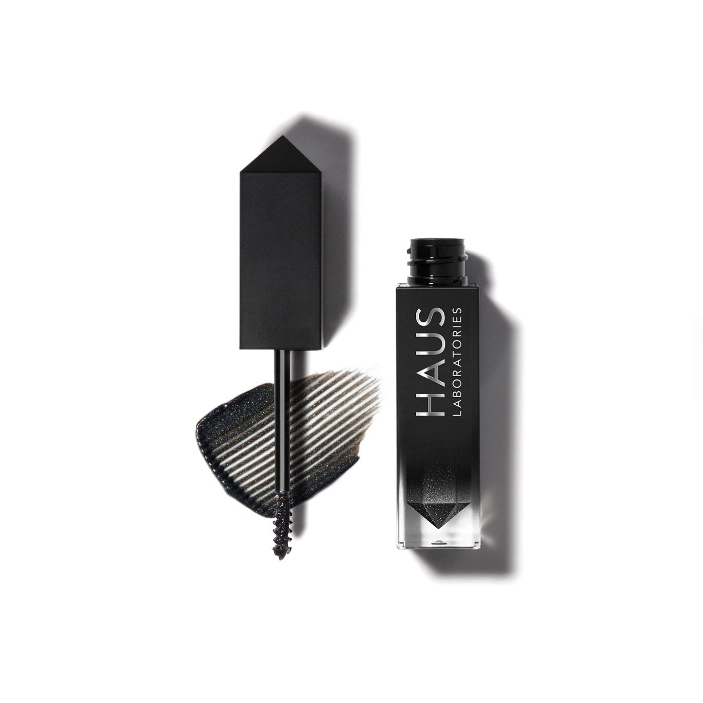 HAUS LABORATORIES By Lady Gaga: RISQUÉ BROW & LASH SPARKLE TOPPER, Brow Gel & Mascara in Black Sparkle, Long Lasting & Buildable Eye Makeup, Vegan & Cruelty-Free, 0.10 Fl. Oz