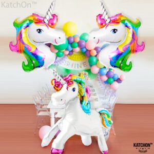 KatchOn, Rainbow Unicorn Balloons Set - 43 Inch, Pack of 3 | Unicorn Balloons For Girls Birthday | Rainbow Balloon, Rainbow Birthday Decorations | Unicorn Birthday Balloons, Unicorn Mylar Balloons