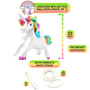 KatchOn, Rainbow Unicorn Balloons Set - 43 Inch, Pack of 3 | Unicorn Balloons For Girls Birthday | Rainbow Balloon, Rainbow Birthday Decorations | Unicorn Birthday Balloons, Unicorn Mylar Balloons