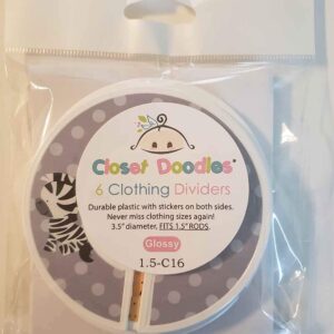 6 Baby Closet Dividers Boy Safari Animals Nursery Clothing Rod Organizer (Gray, 1.5" Rod)