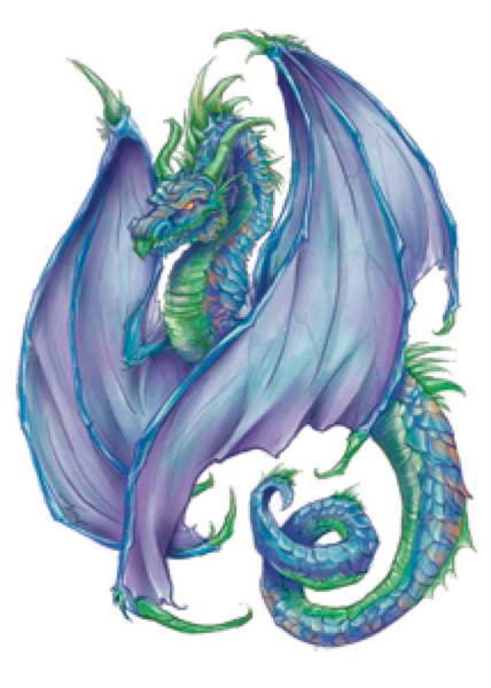 Fantasy Dragons Temporary Tattoos, Set of 10 Colorful Dragon Tattoos