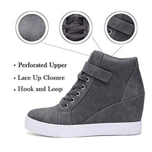 VEZAD Store Women's Sneakers Winter Warm Solid Large Size Increase Wedges Short Boots Casual Shoes